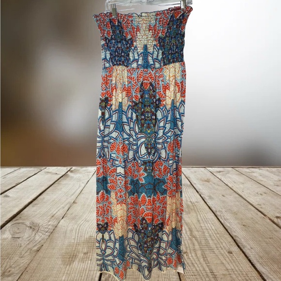 Angie | Dresses | Angie Bohemian Floral Strapless Maxi Dress | Poshmark